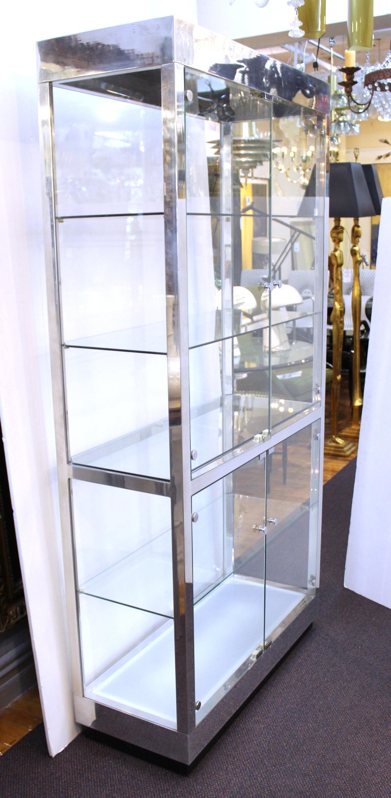 Modern Display Vitrine In Chrome and Glass at 1stDibs