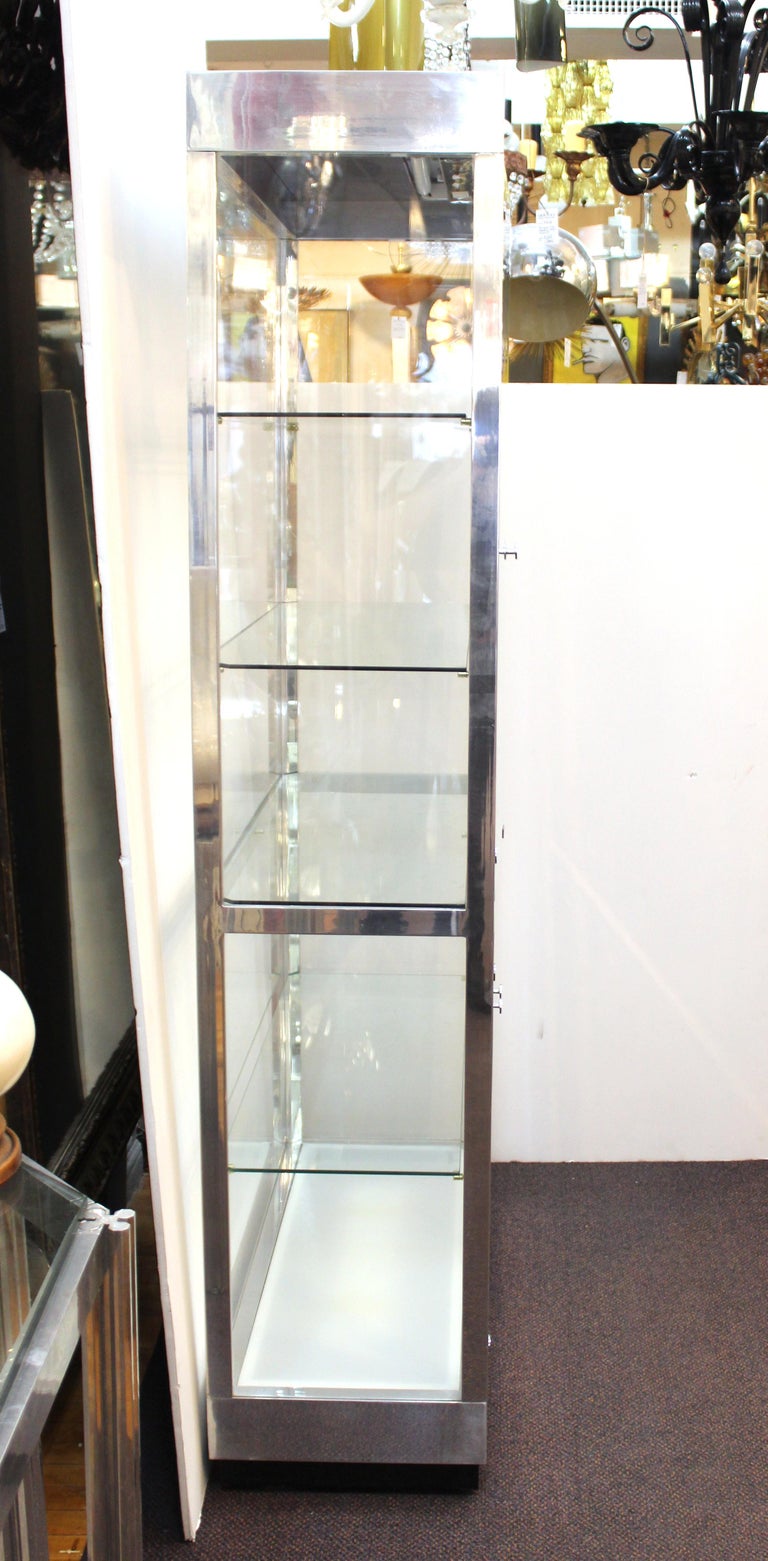 Modern Display Vitrine In Chrome and Glass at 1stDibs