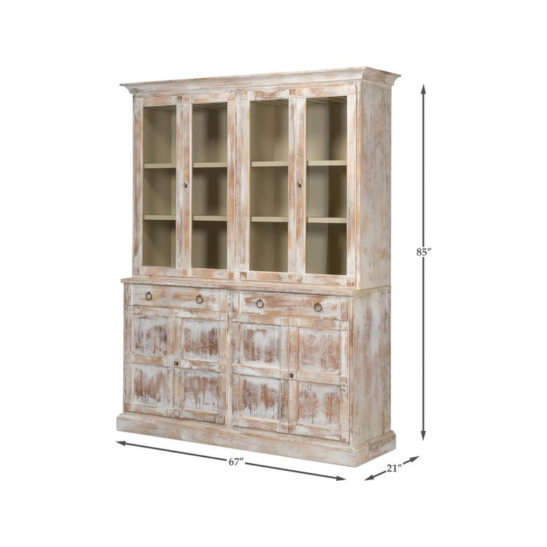 Modern Distressed Finish Hutch For Sale at 1stDibs