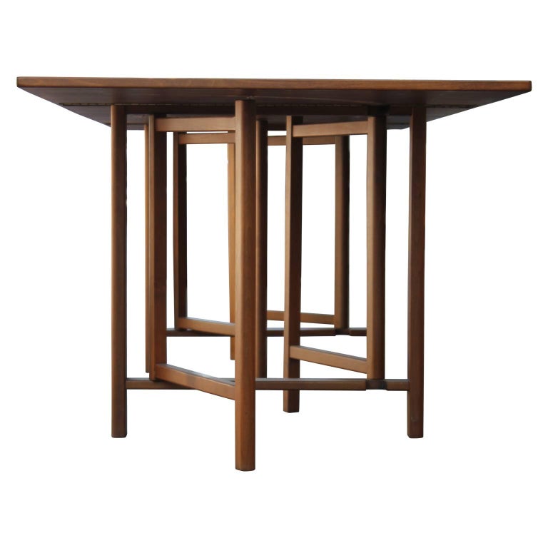 Modern Drop-Leaf Teak "Maria" Dining Table by Bruno Mathsson for Karl ...