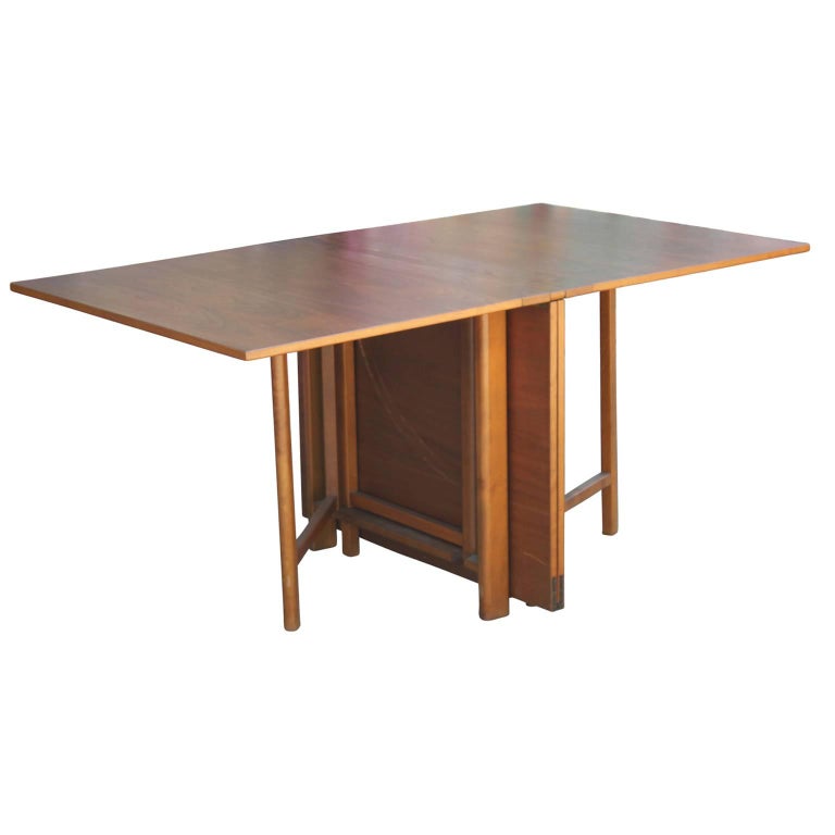 Modern Drop-Leaf Teak "Maria" Dining Table by Bruno Mathsson for Karl ...