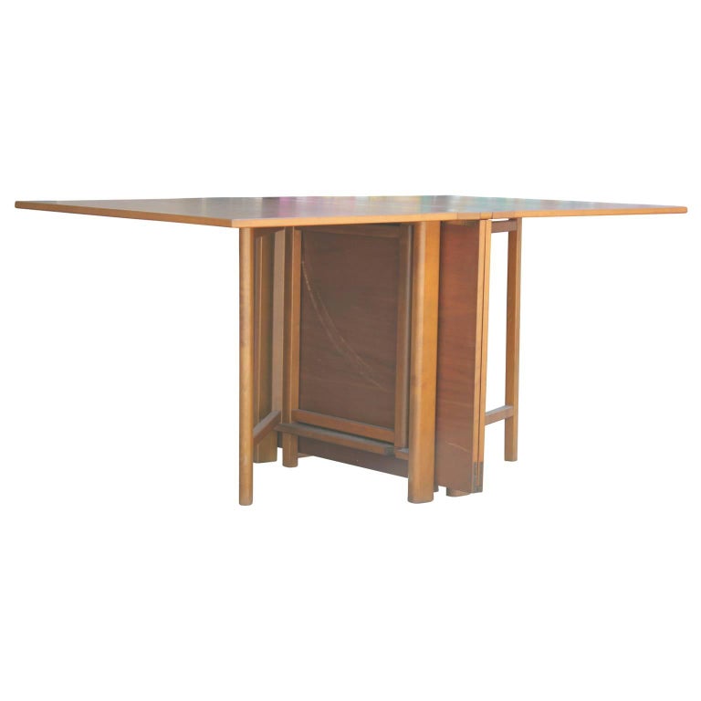 Modern Drop-Leaf Teak "Maria" Dining Table by Bruno Mathsson for Karl ...