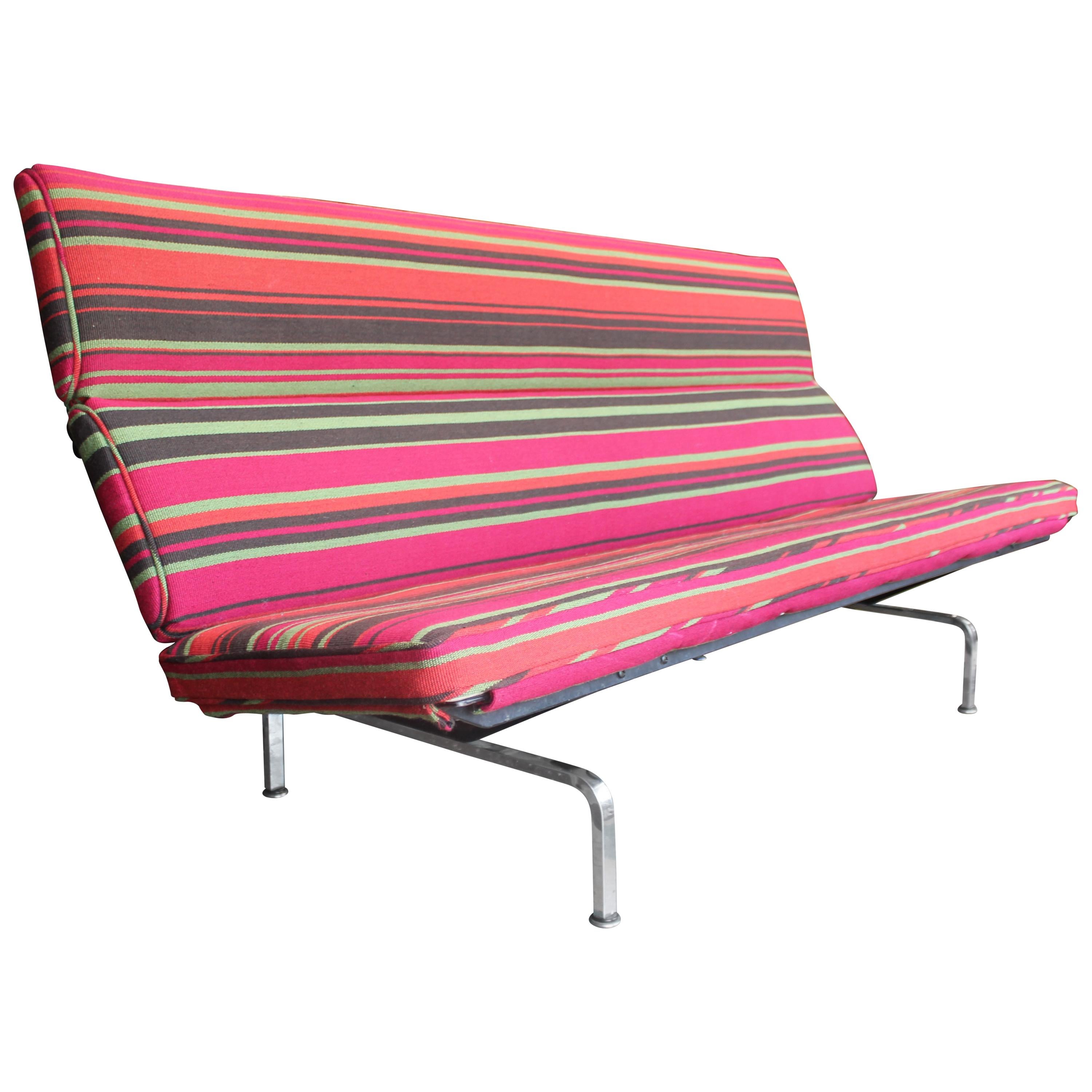 Modern Eames for Herman Miller Chrome Compact Sofa in Alexander Girard ...
