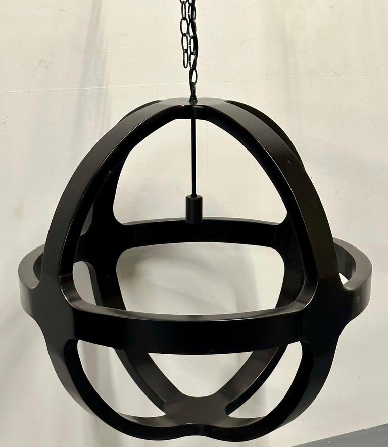 Modern Ebony Cylindrical Circular Chandelier / Lighting Pendant ...