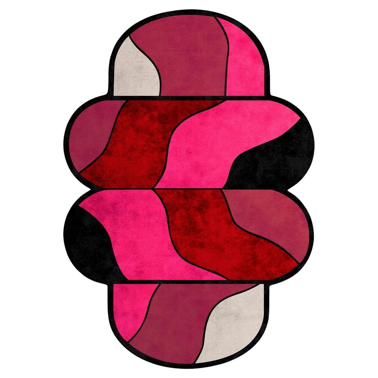 Mid-Century Modern Mixed Memphis Style Hand-Tufted Rug in Viva Magenta ...