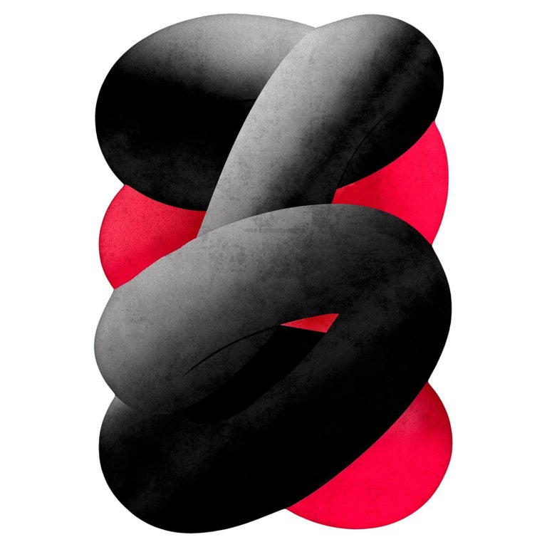 Modern Eclectic Memphis Design Style Hand-Tufted Rug in Viva Magenta ...