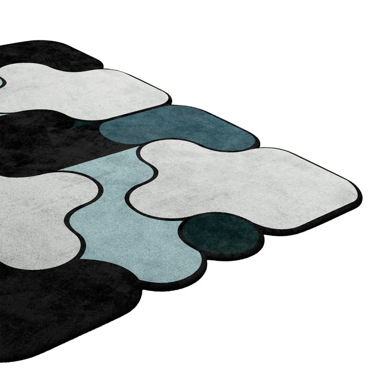 Modern Eclectic Style Rug with Hand-Tufted Botanical Silk For Sale at ...