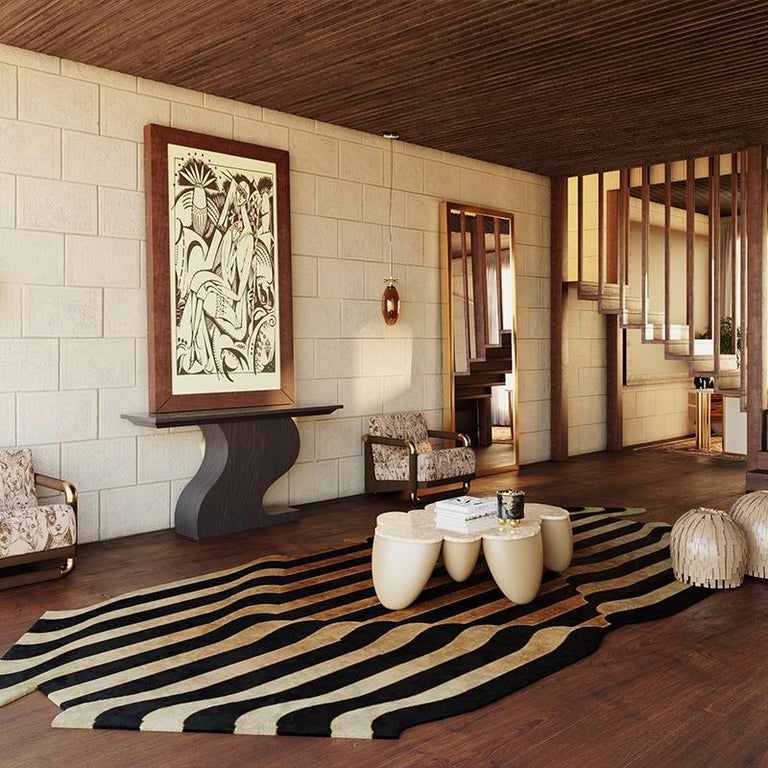 Modern Eclectic Memphis Design Style Rug with Hand-Tufted Botanical ...