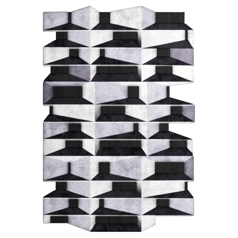 Modern Eclectic Memphis Design Style Rug with Hand-Tufted Botanical ...