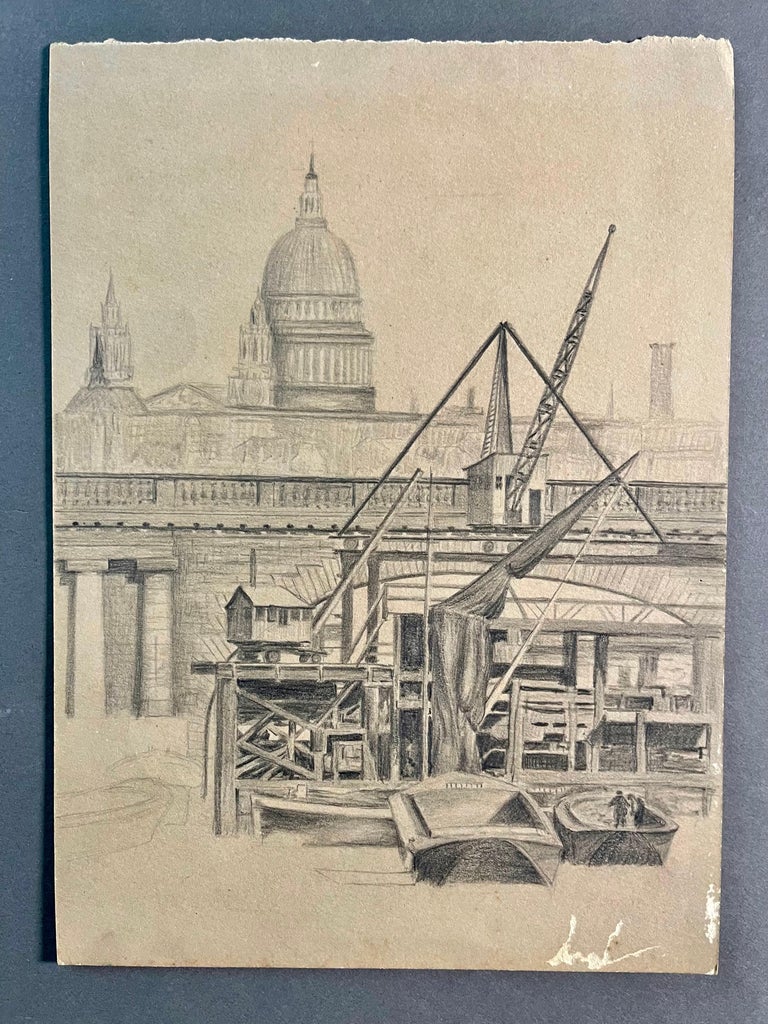 Modern English Drawing Docks of London For Sale at 1stDibs