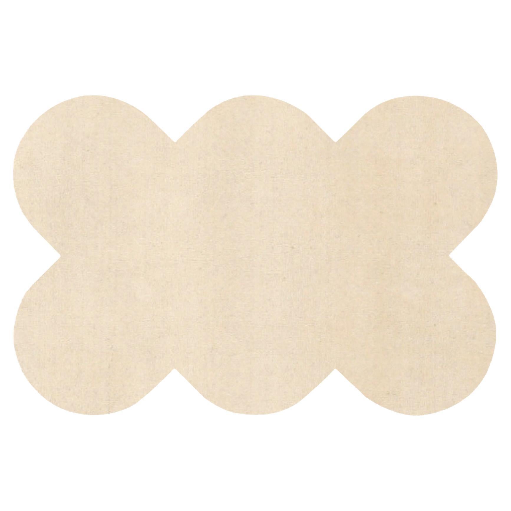 Modern Essential Neutral Color Rug W/ Organic Shape and Hand-Tufted ...