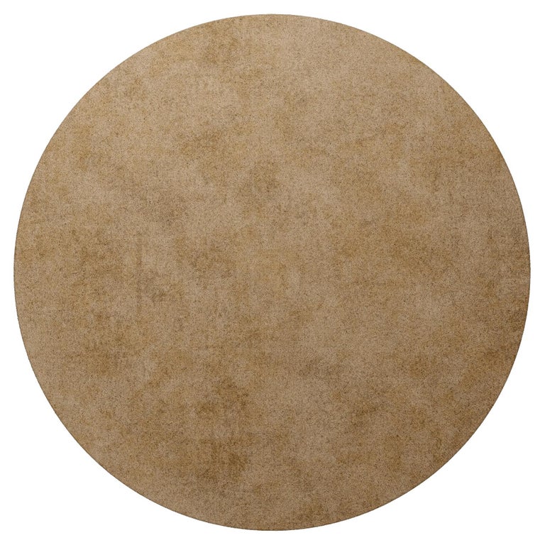 Modern Essential Round Black Handmade Botanical Silk Rug For Sale at ...