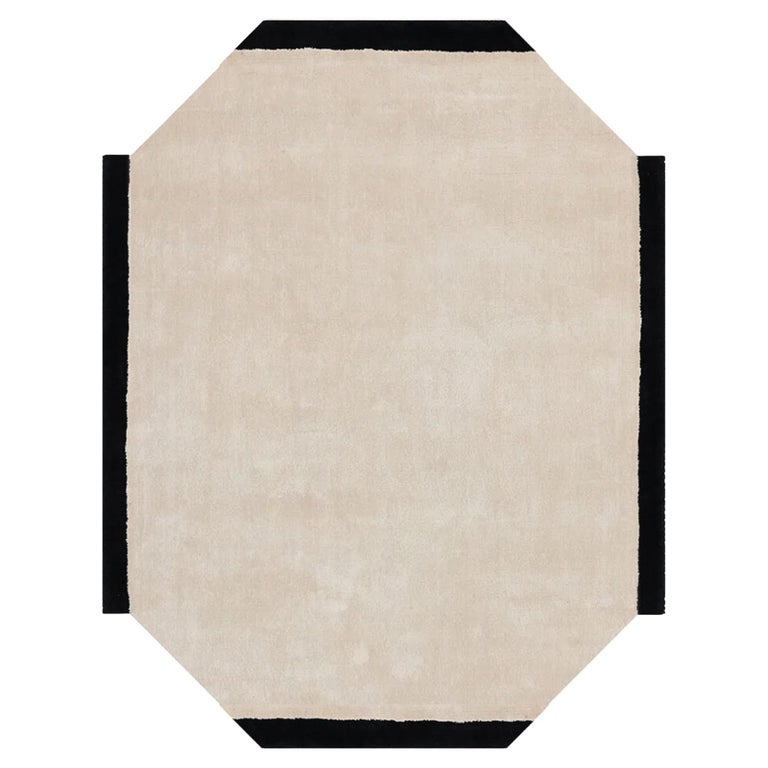 Modern Essential Round Cream Handmade Lyocell Rug For Sale at 1stDibs