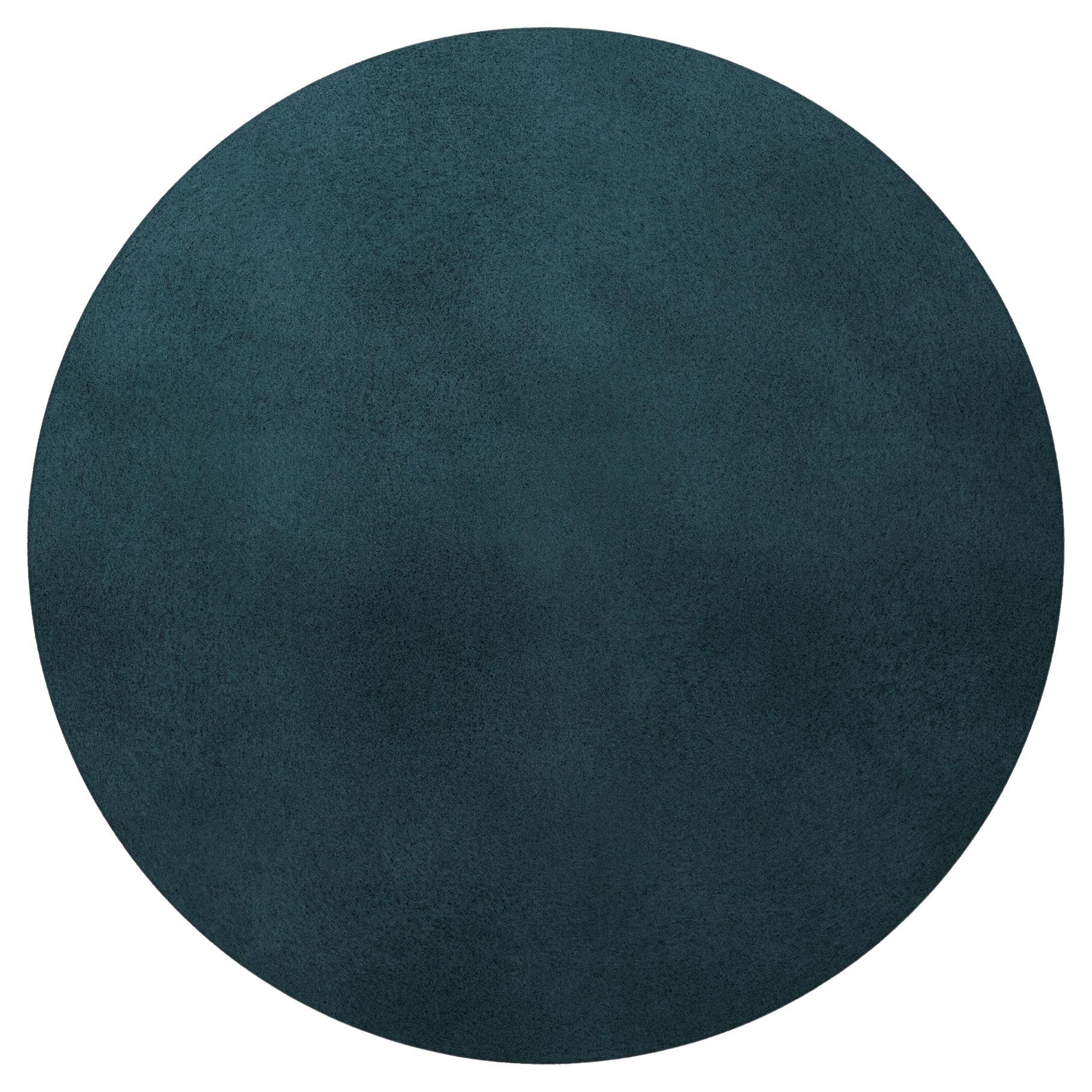 Modern Essential Round Green Handmade Botanical Silk Rug For Sale at ...