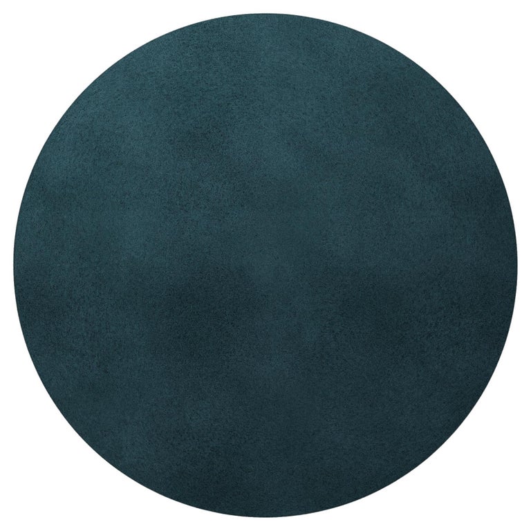 Modern Essential Round Green Shaded Handmade Botanical Silk Rug For ...