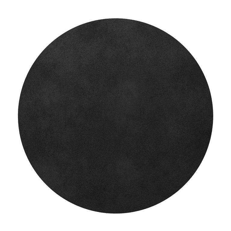 Modern Essential Round Grey Handmade Botanical Silk Rug For Sale at 1stDibs