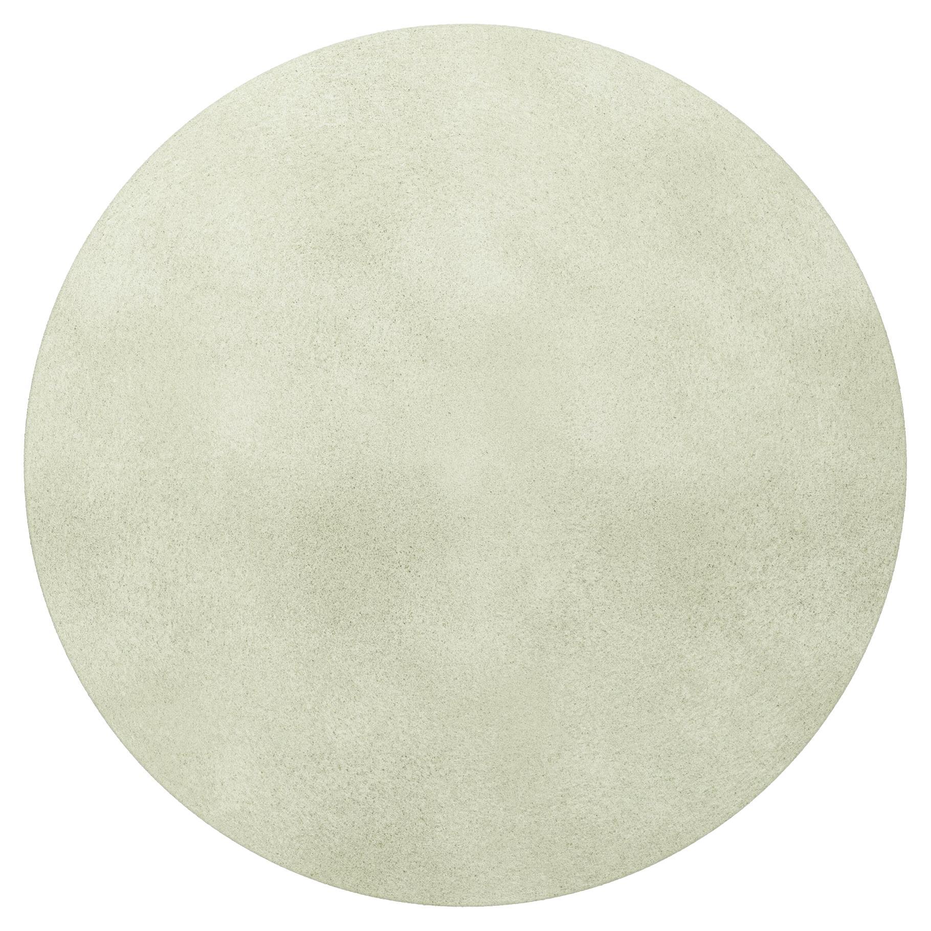 Modern Essential Round Green Handmade Botanical Silk Rug For Sale at ...