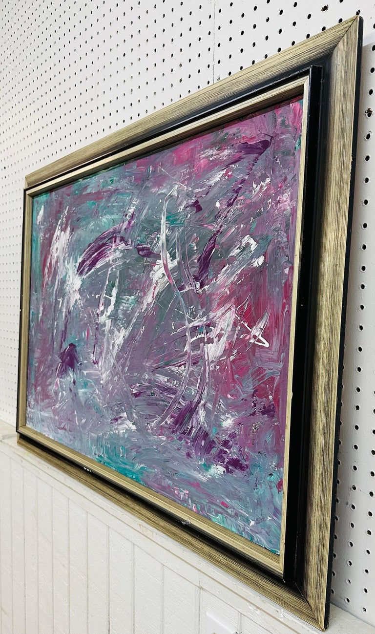 Modern Expressionist Abstract Painting Signed Mullin For Sale at 1stDibs