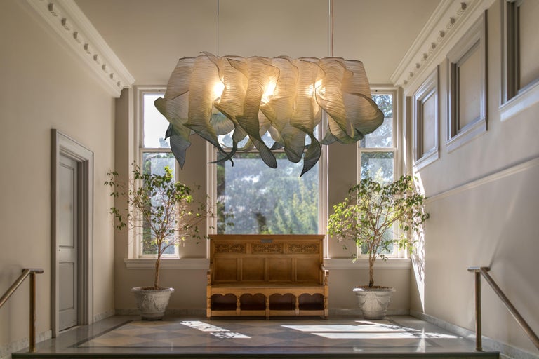 Modern Fabric Pendant Hand-Painted Light by Studio Mirei, Nebula Grande ...
