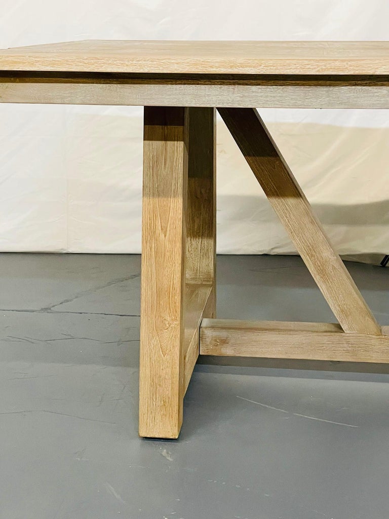 Modern Farmhouse Dining / Kitchen / Conference Table, Ceruse Oak Finish ...