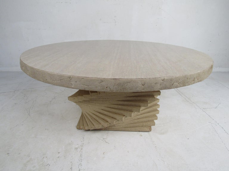 Modern Faux-Stone Coffee Table at 1stDibs