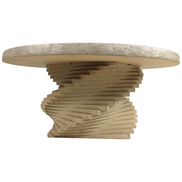 Modern Faux-Stone Coffee Table at 1stDibs