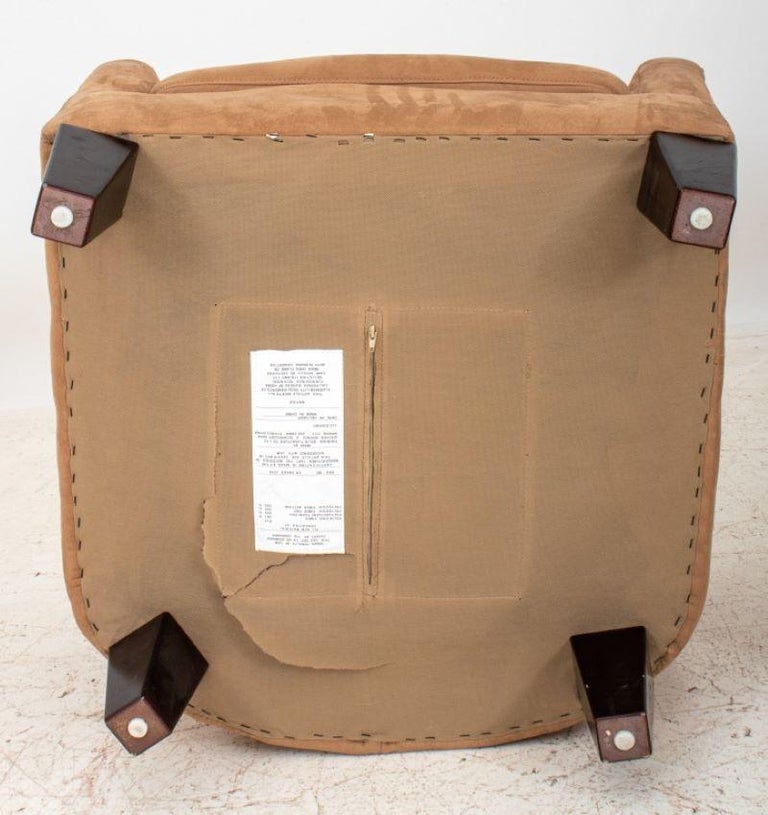 Modern Fawn Ultrasuede Tub Chairs, 2 For Sale at 1stDibs