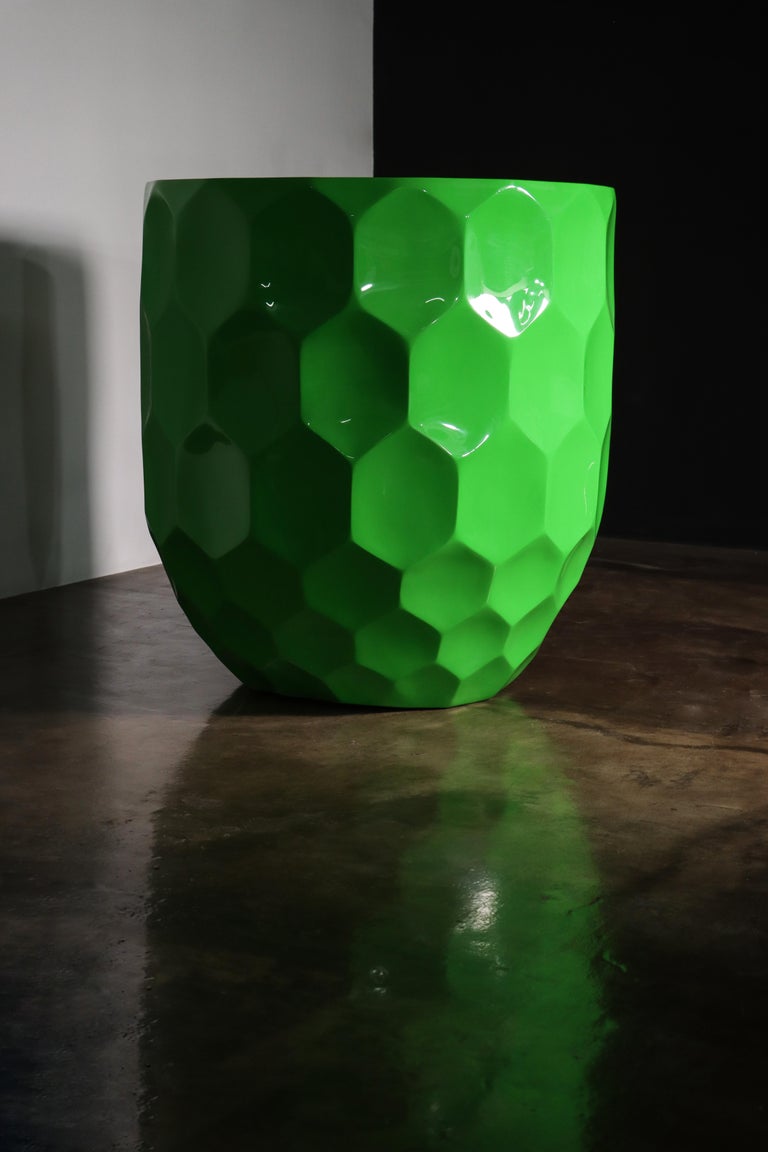 Modern Fiberglass Indoor/Outdoor Green Planter from Costantini, Cosimo ...