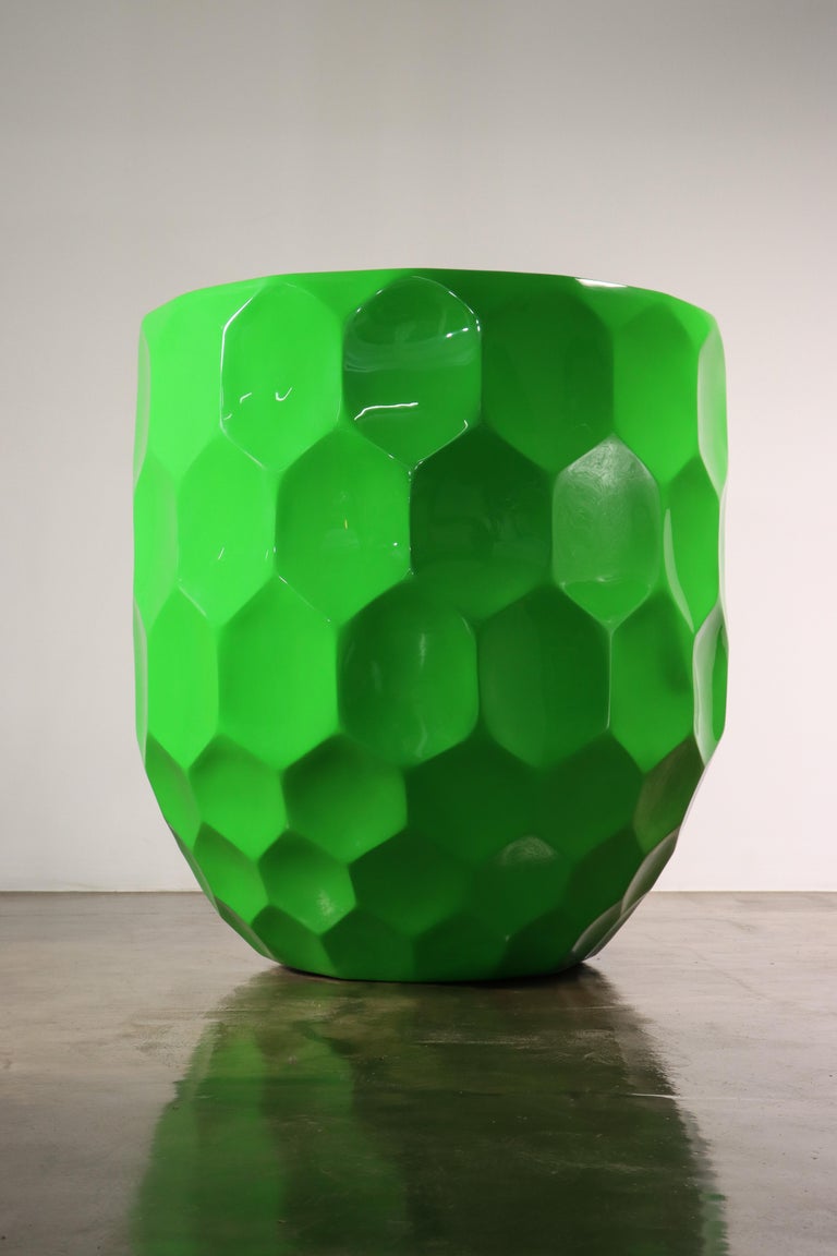 Modern Fiberglass Indoor/Outdoor Green Planter from Costantini, Cosimo ...