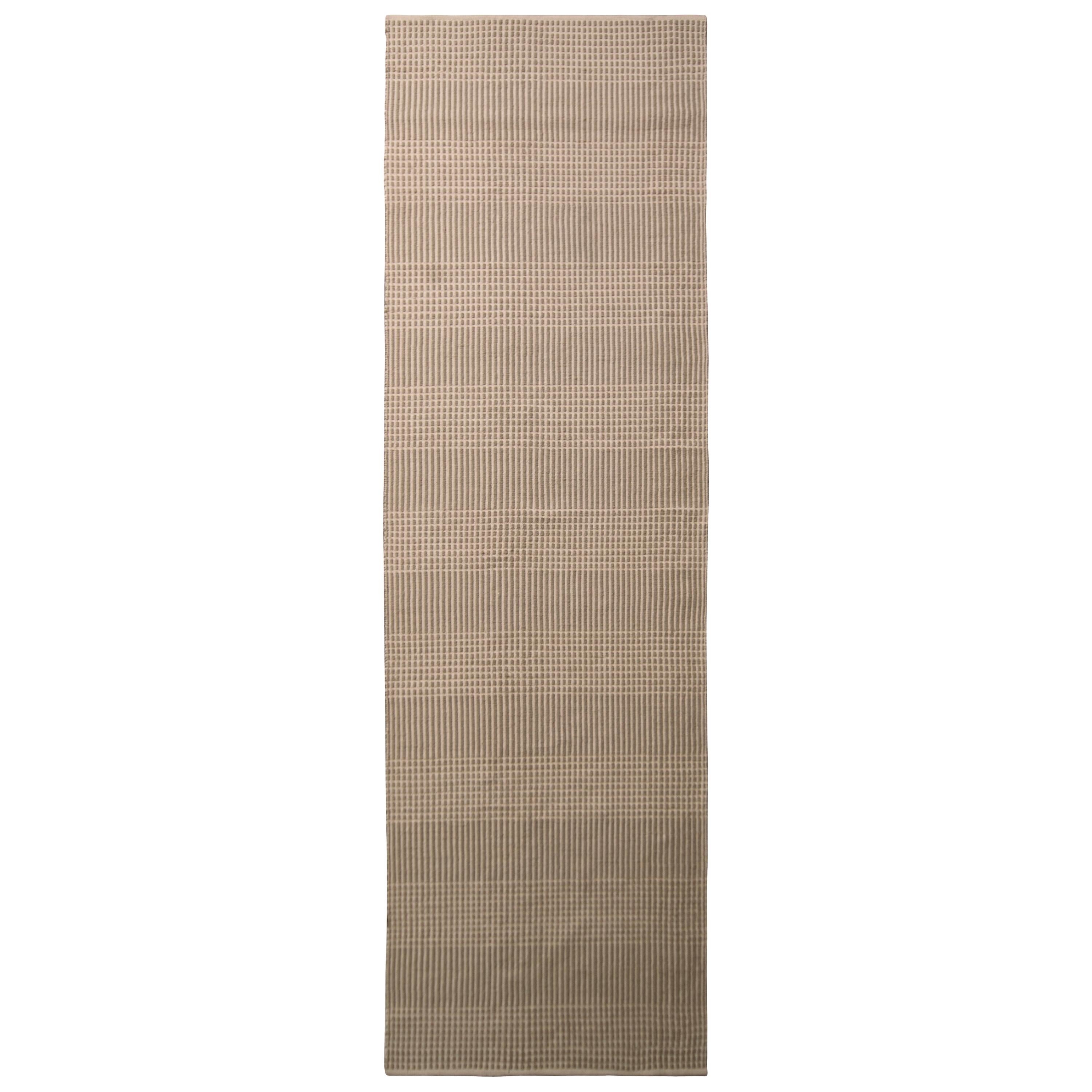 Rug and Kilim's Modern Flat-Weave Beige Brown Geometric Striped Pattern ...