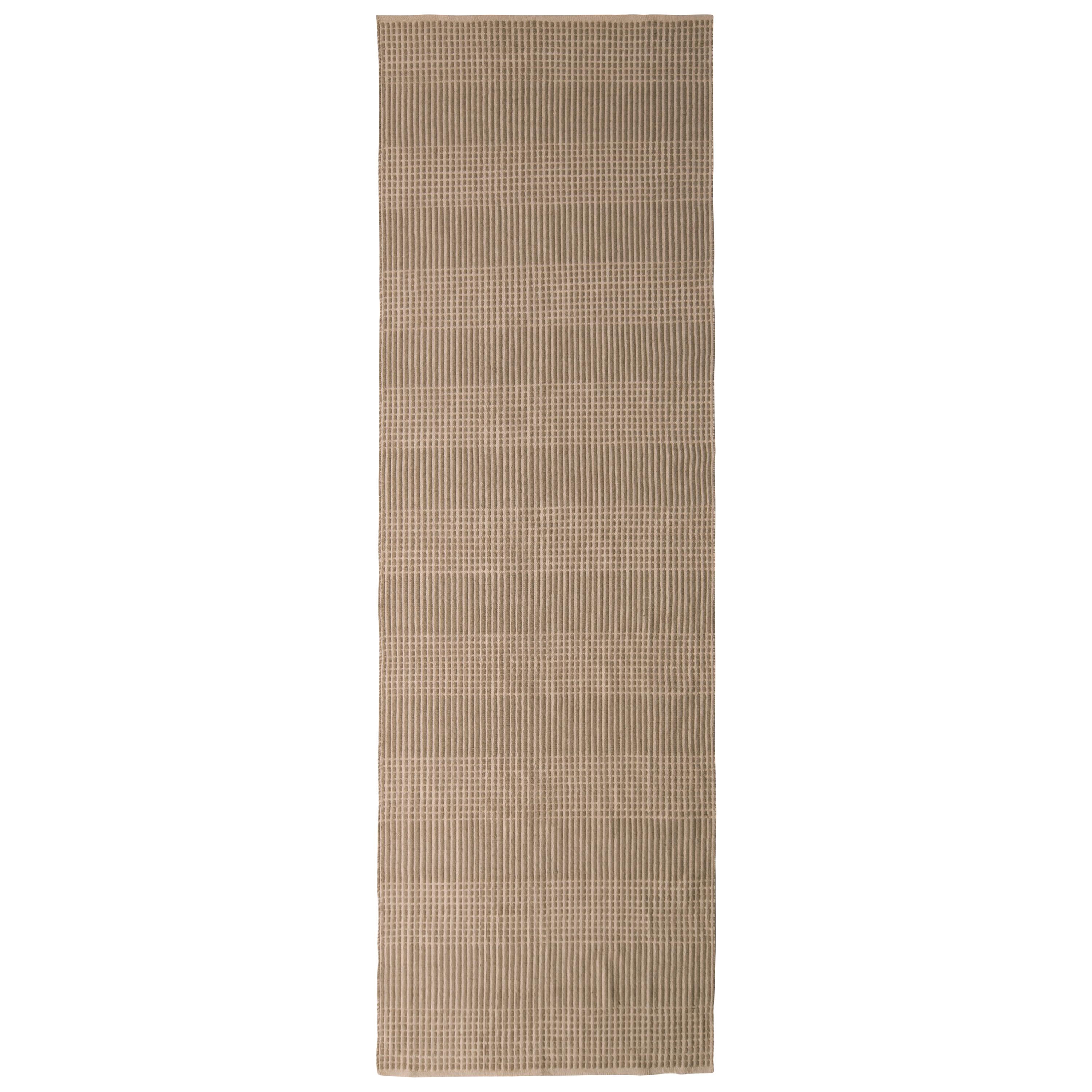 Rug and Kilim's Modern Flat-Weave Beige Brown Geometric Striped Pattern ...