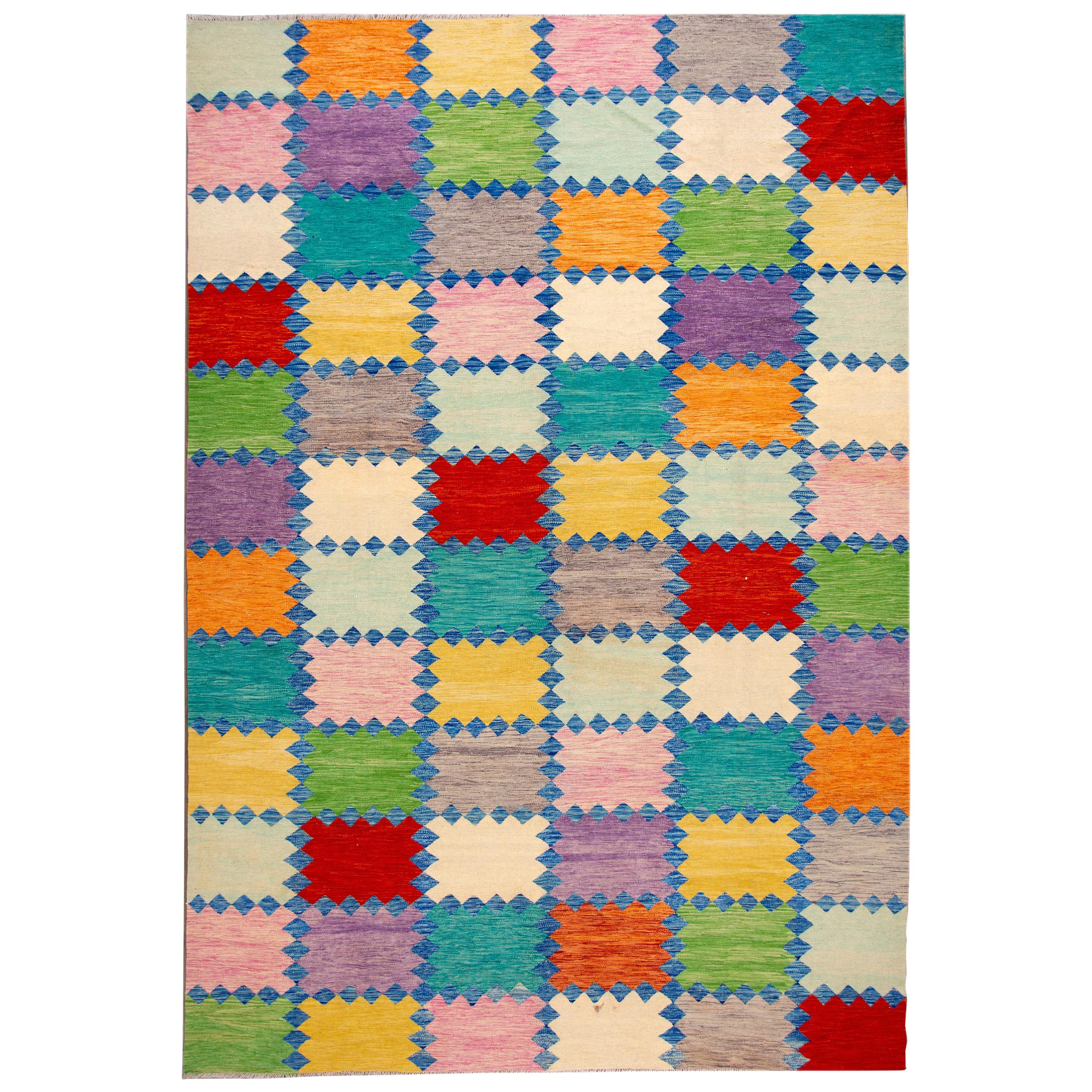 Vintage Kilim Flat-Weave Rug For Sale at 1stDibs