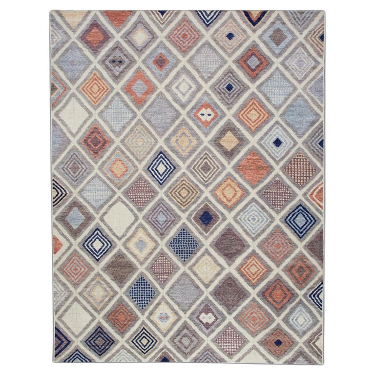 Modern Flatweave Handmade Wool Rug For Sale at 1stDibs