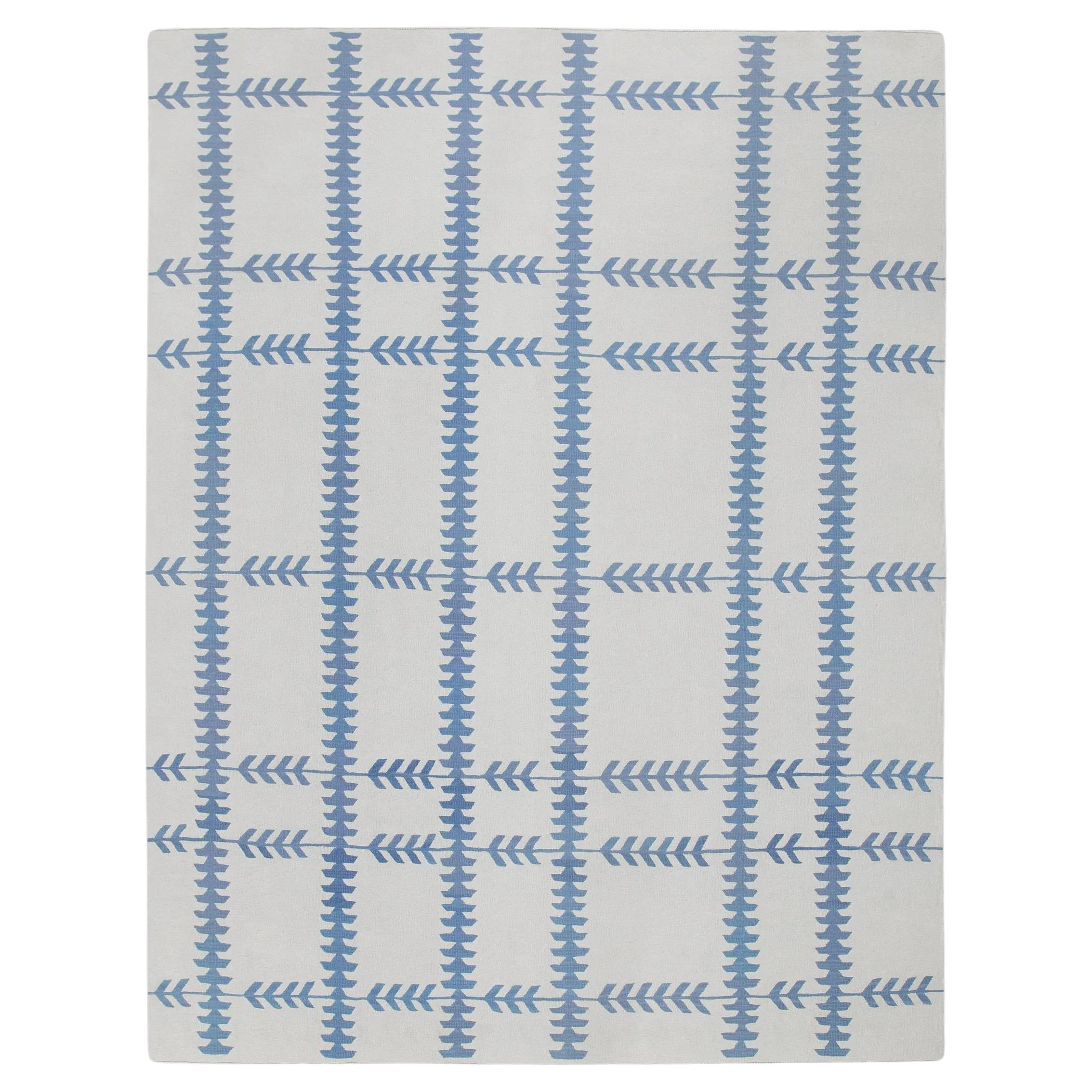 Modern Flatweave Handmade Wool Rug For Sale at 1stDibs