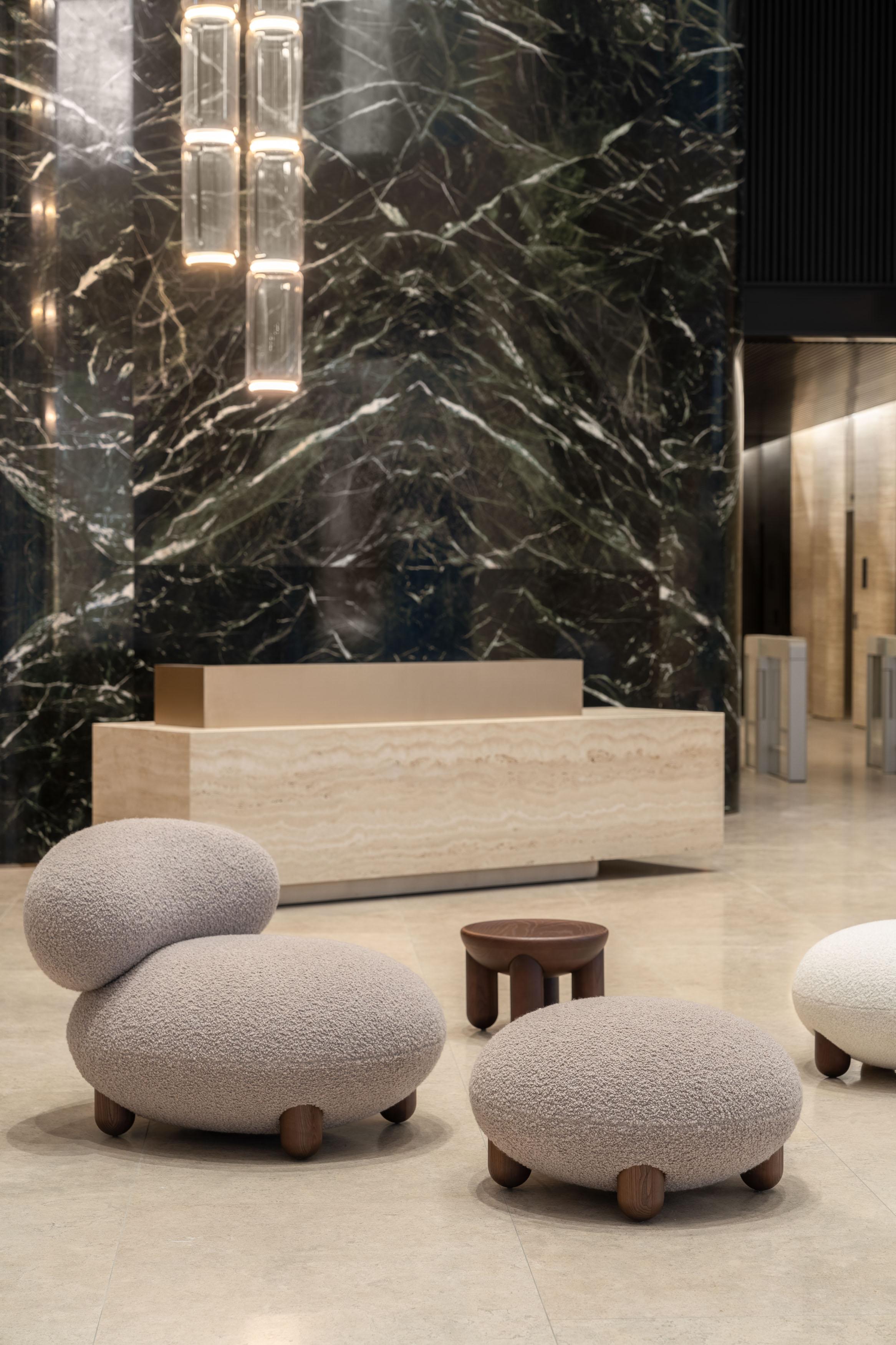 Modern Flock Lounge Chair in Kvadrat Gentle pink velvet by NOOM For ...