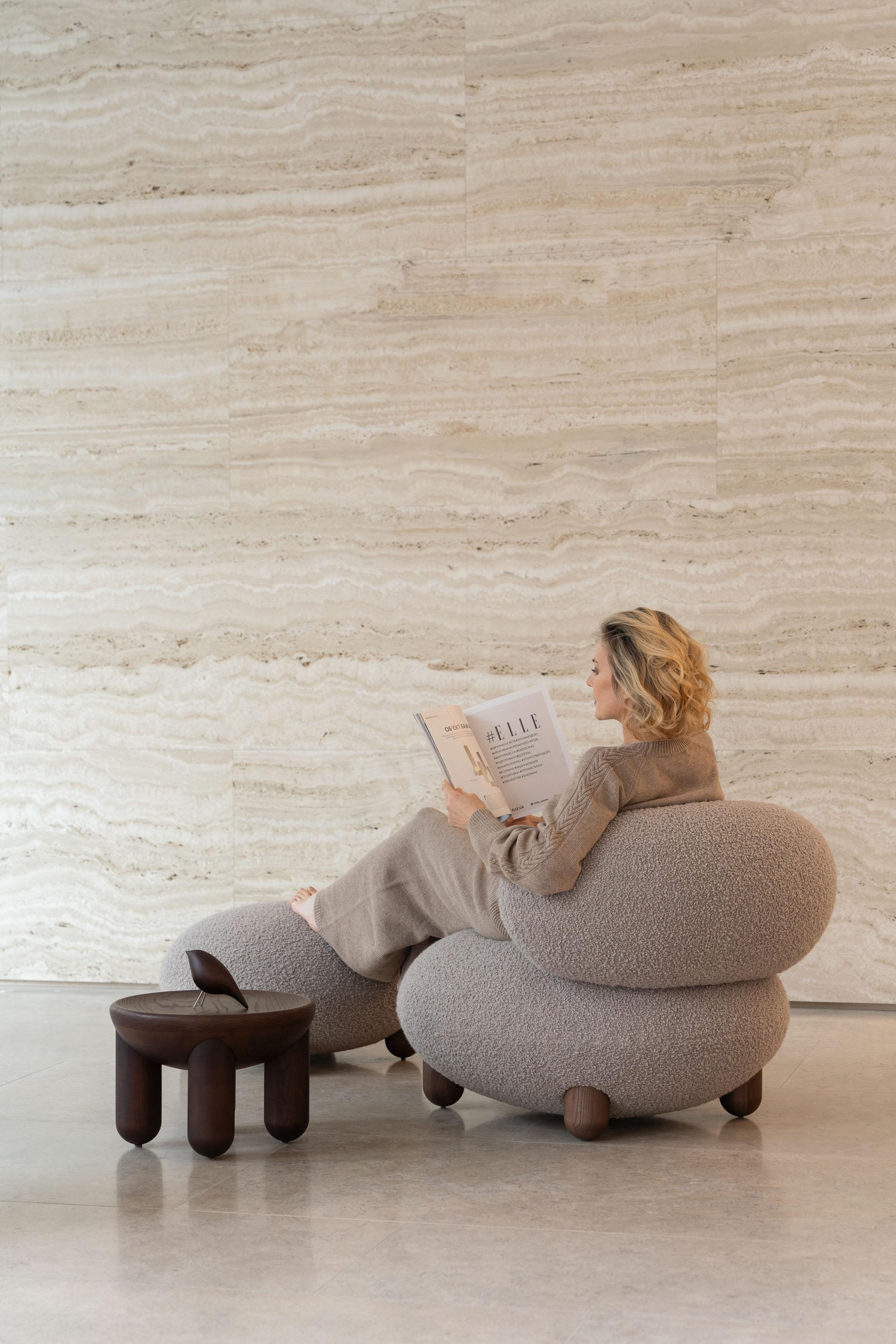 Modern Flock Lounge Chair in Kvadrat Gentle pink velvet by NOOM For ...