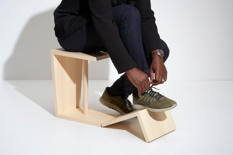 Modern Foot-Rest Stool, 'Manolo Wood' For Sale at 1stDibs