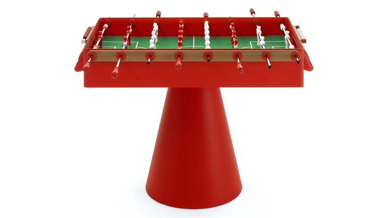 Modern Football Table in Black Red White Iron and Wood Outdoor Indoor ...