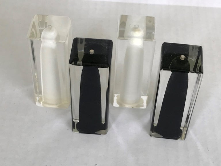 Modern Fratelli Guzzini 2 Pairs Thick Lucite Salt and Pepper Shakers ...