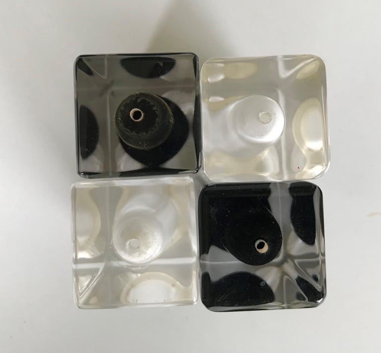 Modern Fratelli Guzzini 2 Pairs Thick Lucite Salt and Pepper Shakers ...