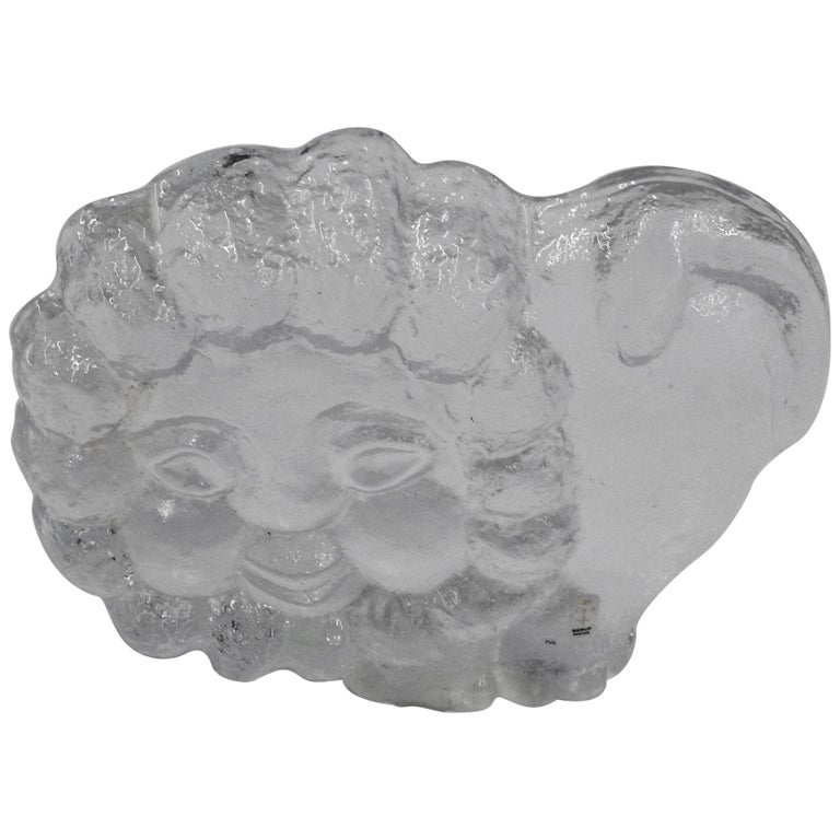 Modern Full Lead Glass Sculpture Lion by Lisa Larson for Skruf, Sweden ...