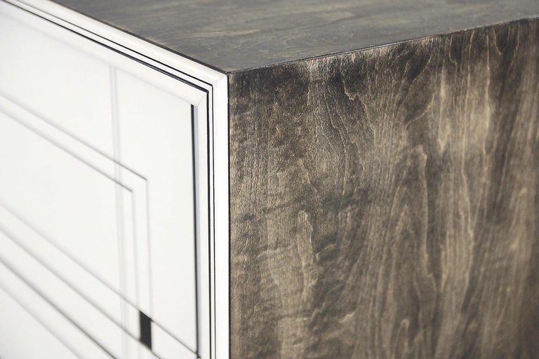 Modern Fuscous Walnut Scandinavian Sideboard with Hand Painted Pattern ...