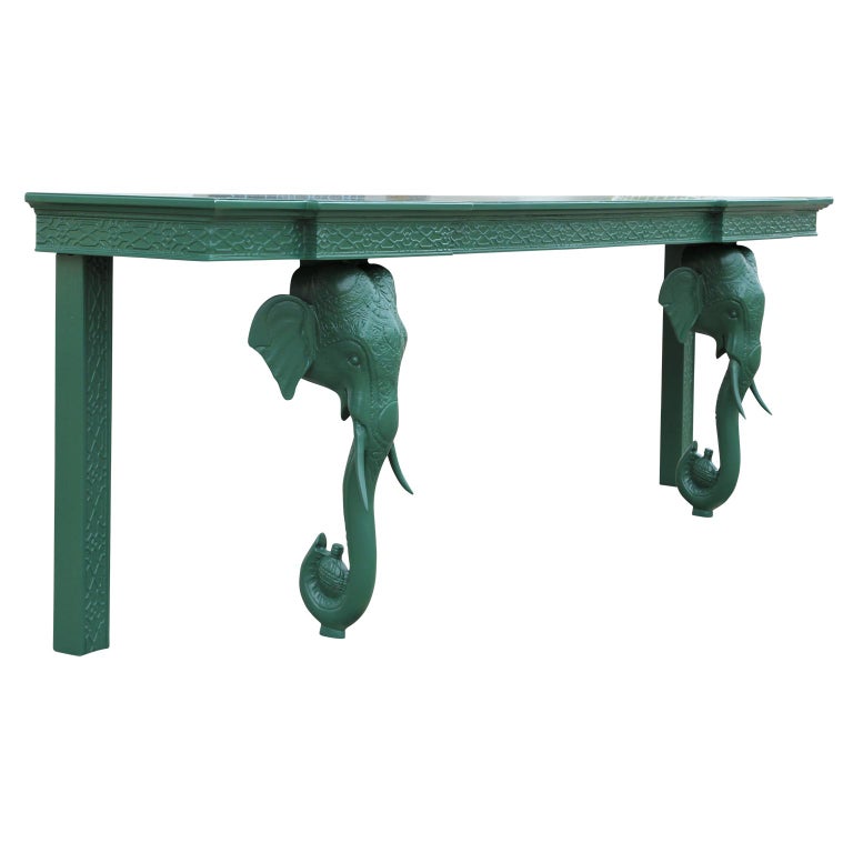 Modern Gampel and Stoll Green Elephant Console Table at 1stDibs