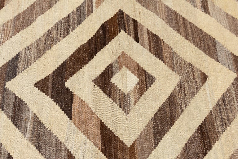 Modern Geometric Kilim Handmade Wool Rug For Sale at 1stDibs
