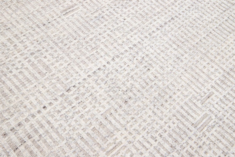 Modern Geometric Moroccan Style Scatter Wool Rug with Ivory Field by ...