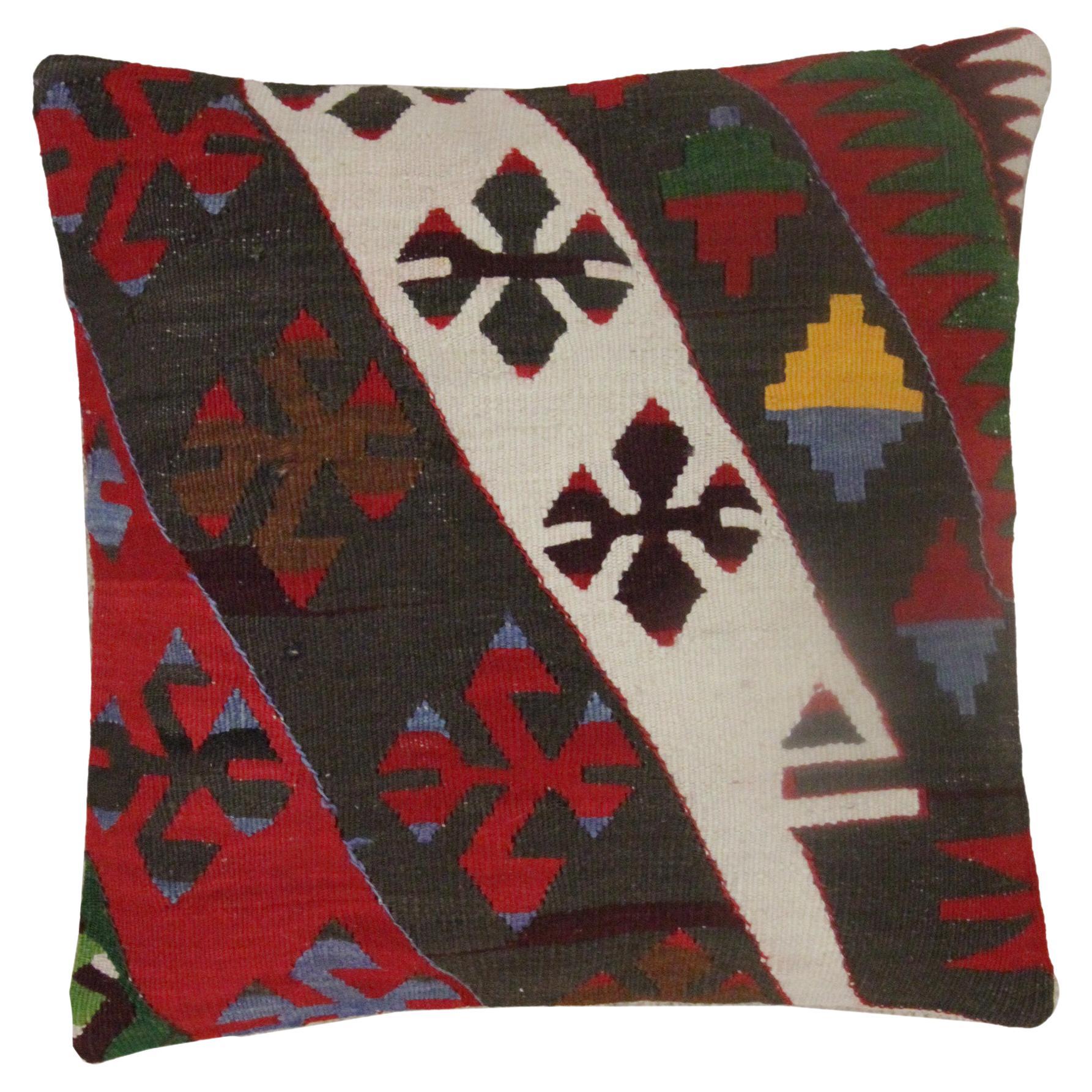 Turkish Traditional Geometric Cushion Kilim Cushion Cover For Sale at ...