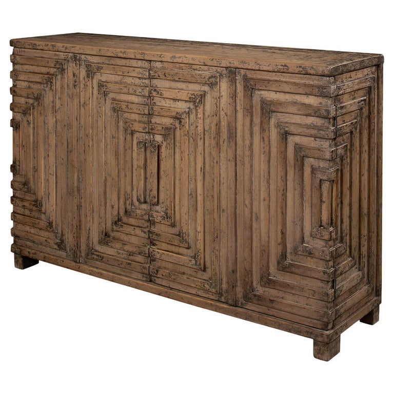 Modern Geometric Two-Door Cabinet For Sale at 1stDibs