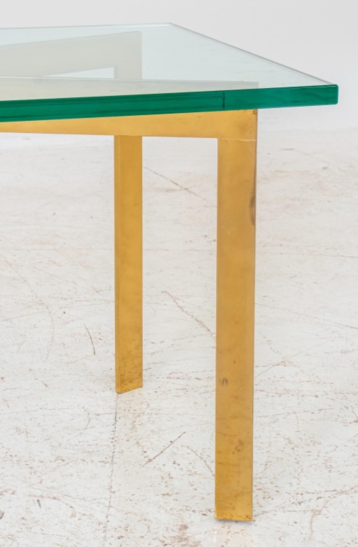 Modern Gilt Metal And Glass X-Shape Coffee Table For Sale at 1stDibs