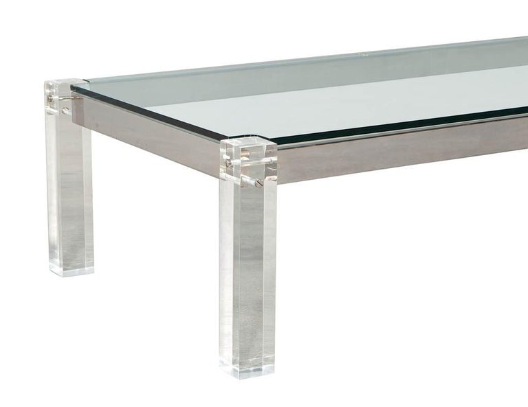 Modern Glass and Acrylic Cocktail Table For Sale at 1stDibs