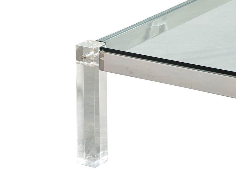 Modern Glass and Acrylic Cocktail Table For Sale at 1stDibs